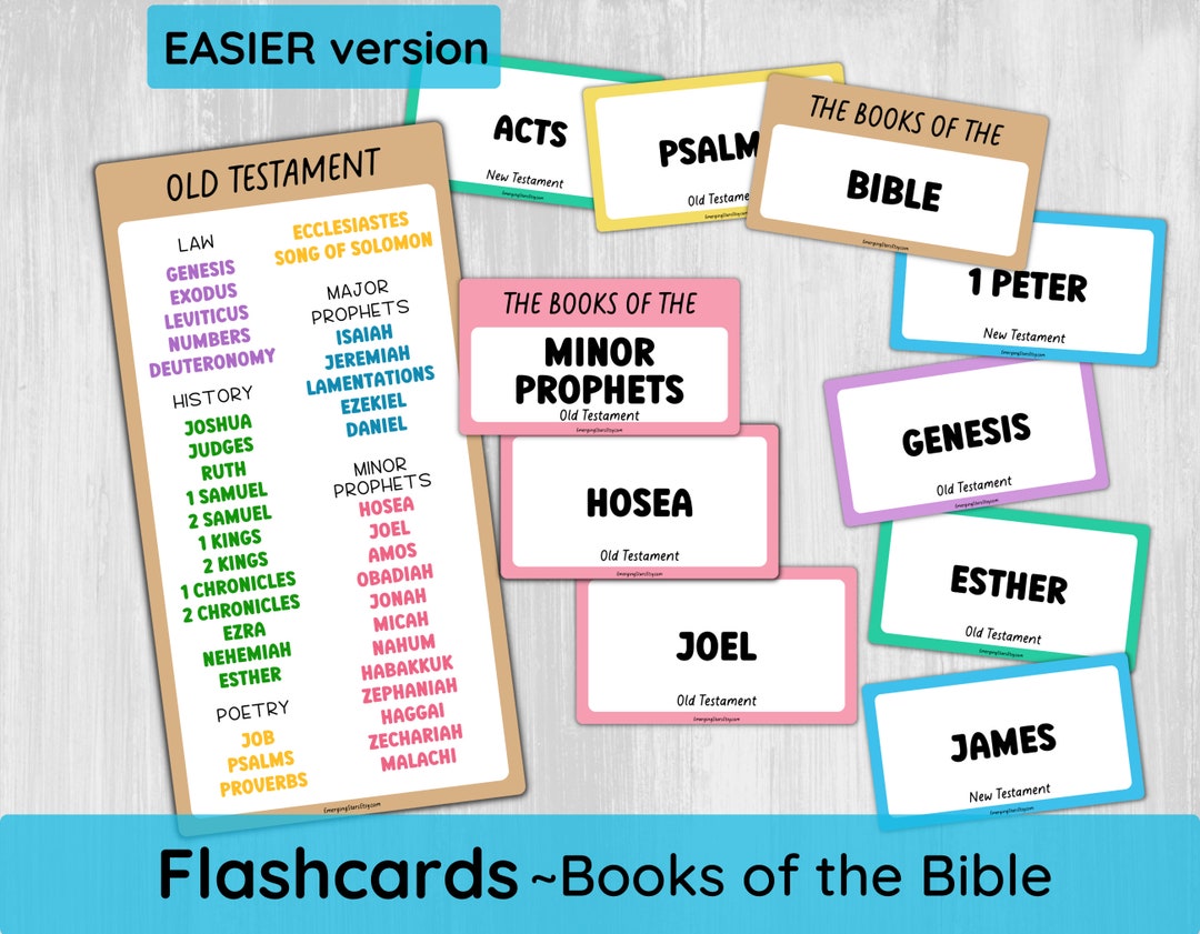 Flashcards Books of the Bible/ Children's Bible Sorting Activity ...
