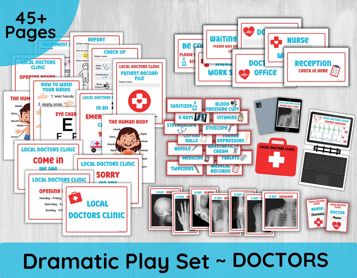 Doctors Pretend Play Set for Kids/ Printable Children's - Etsy