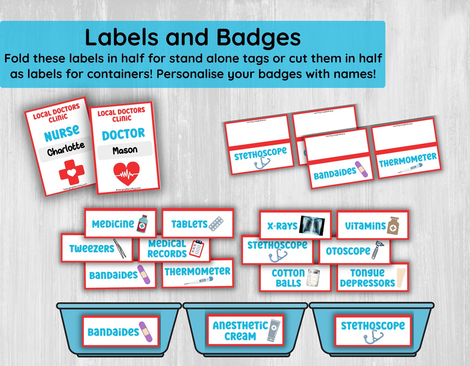 Doctors Pretend Play Set for Kids/ Printable Children's | Etsy