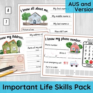 I Know My Address Activity Preschool Phone Number Practice - Etsy