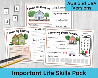Life Skills Practice Set Printable Phone Number Activity - Etsy