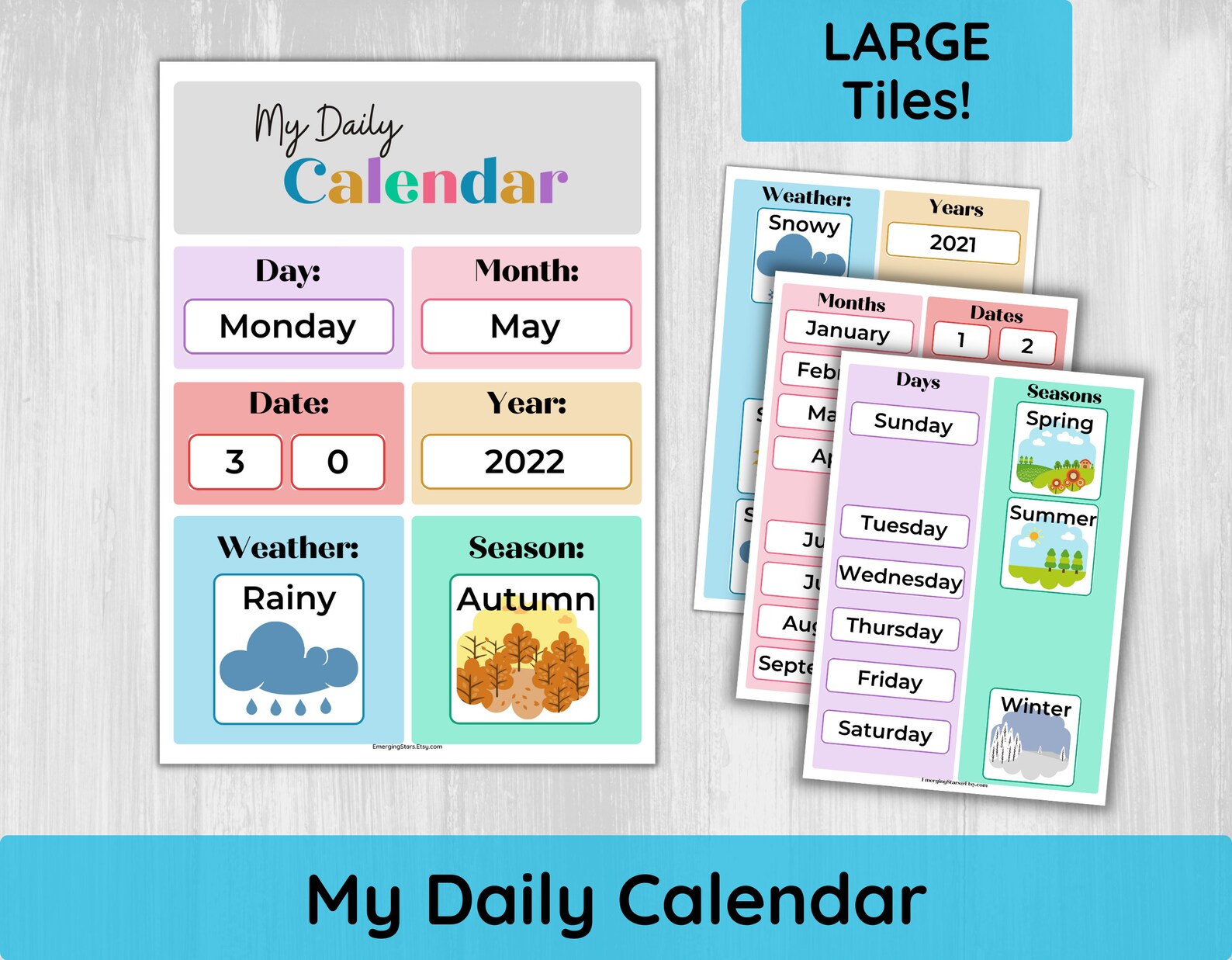 My Daily Calendar/ Montessori Interactive Calendar/ (Instant Download ...