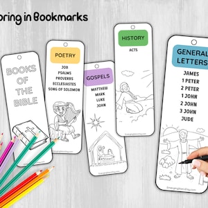 Children's Coloring in Books of the Bible Bookmarks/ Printable Kids Old ...