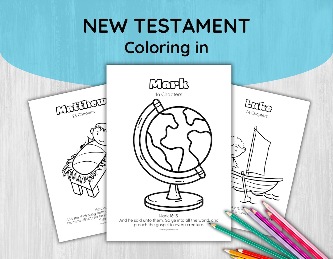 Preschool Coloring in Activity, Christian New Testament Books of the ...