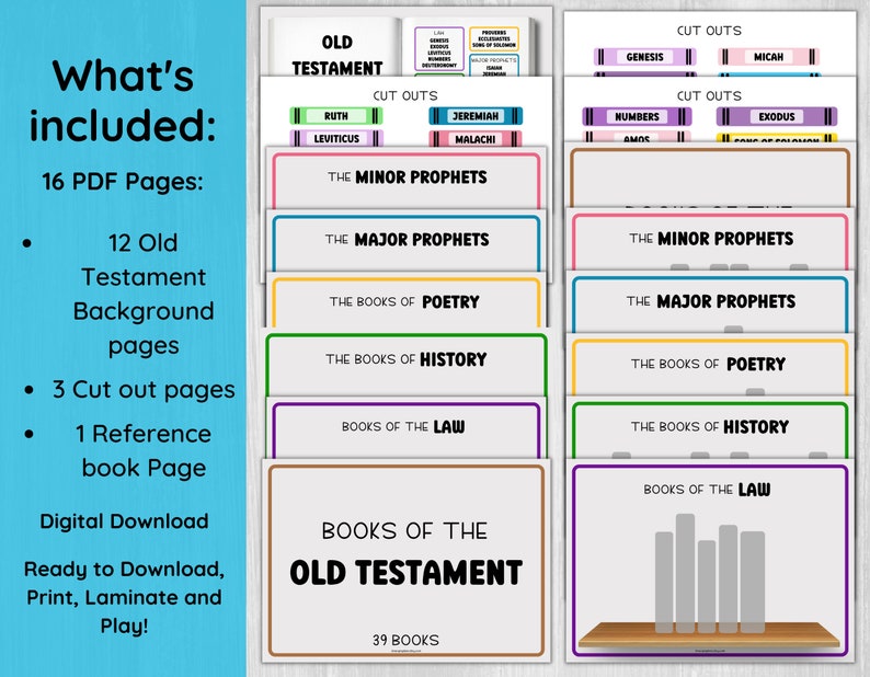 Old Testament Books of the Bible Kids Sorting Activity/ - Etsy