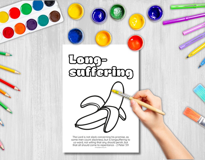Fruit of the Spirit Color in Bible Activity for Kids, Faith Based ...