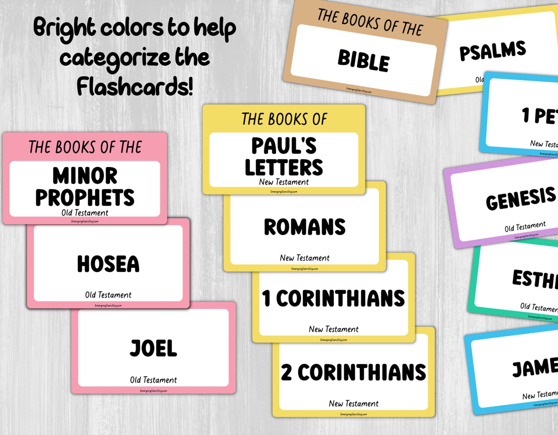 Flashcards Books of the Bible/ Children's Bible Sorting Activity ...