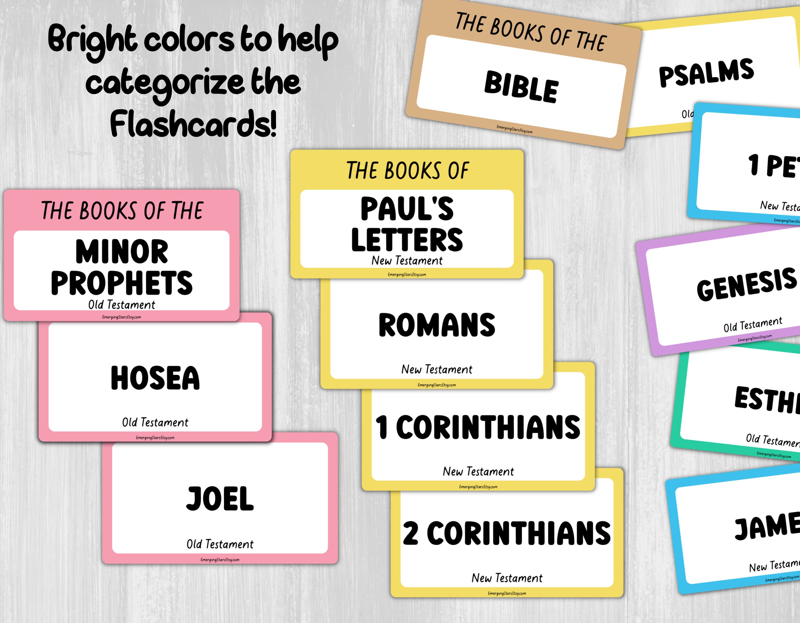 Flashcards Books of the Bible/ Children's Bible Sorting Activity ...