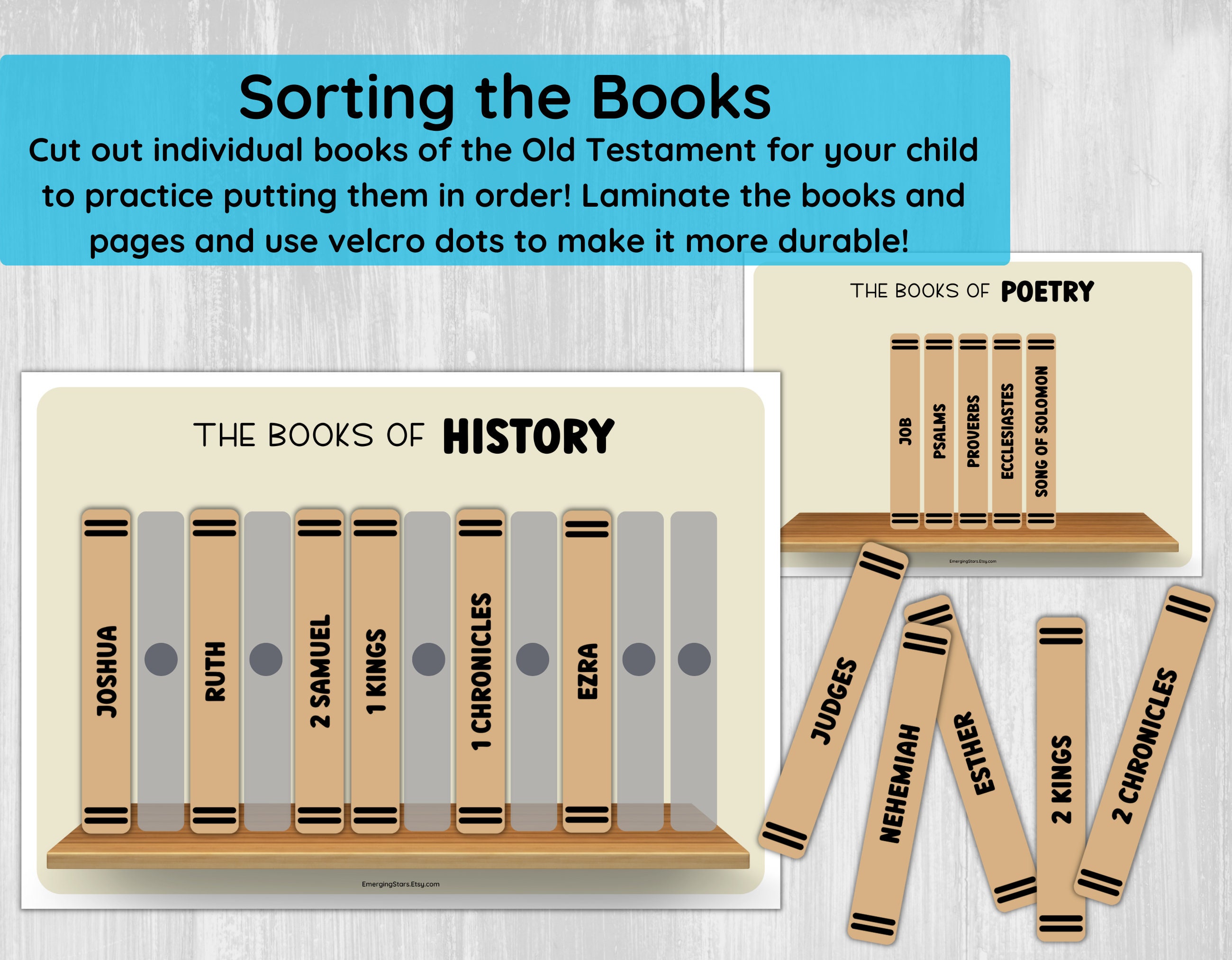Old Testament Books of the Bible Kids Sorting Activity/ Children's ...