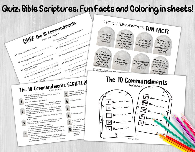 10 Commandments Moses Bible Story, Sunday School Game, Christian Kids ...