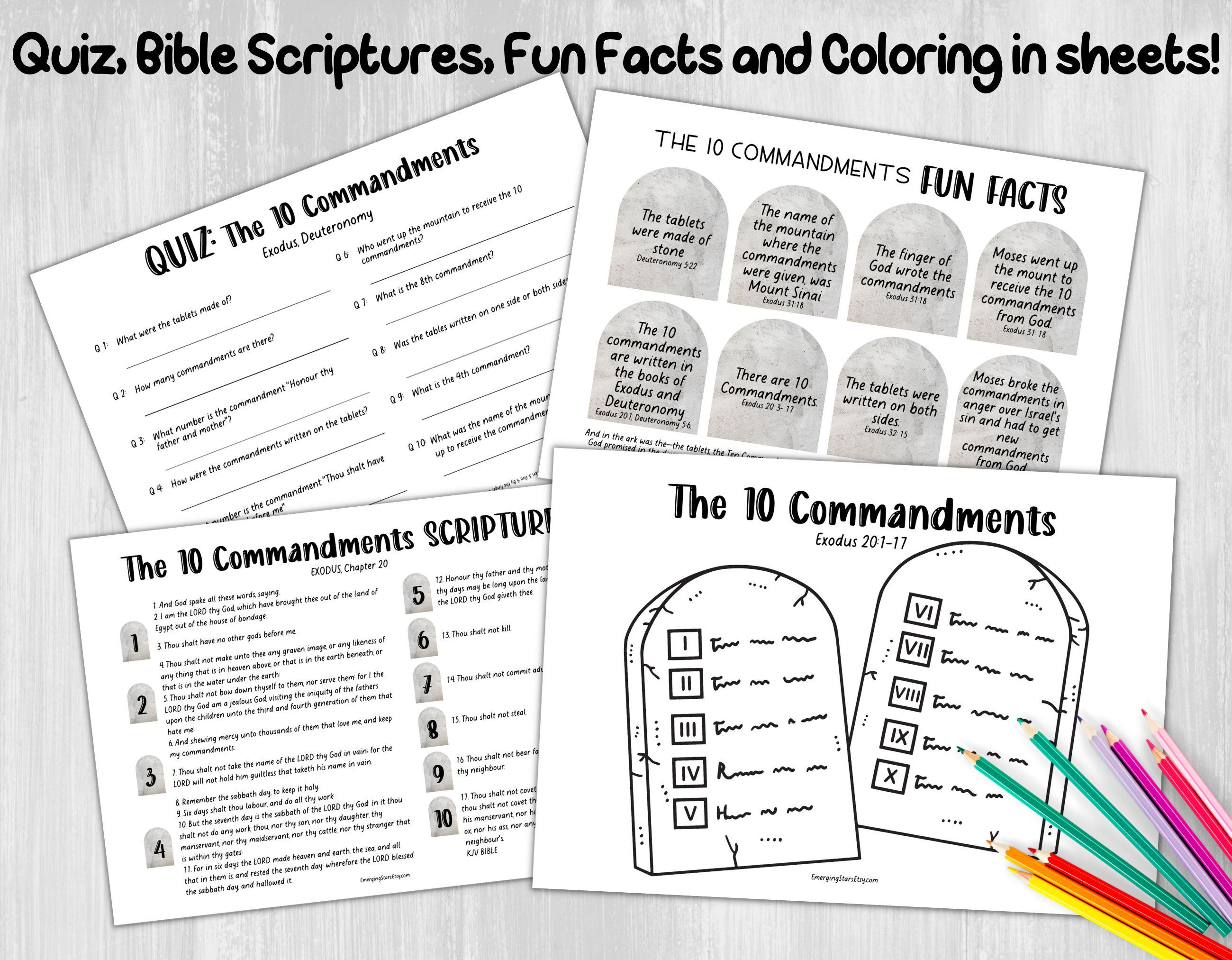 10 Commandments Moses Bible Story, Sunday School Game, Christian Kids ...