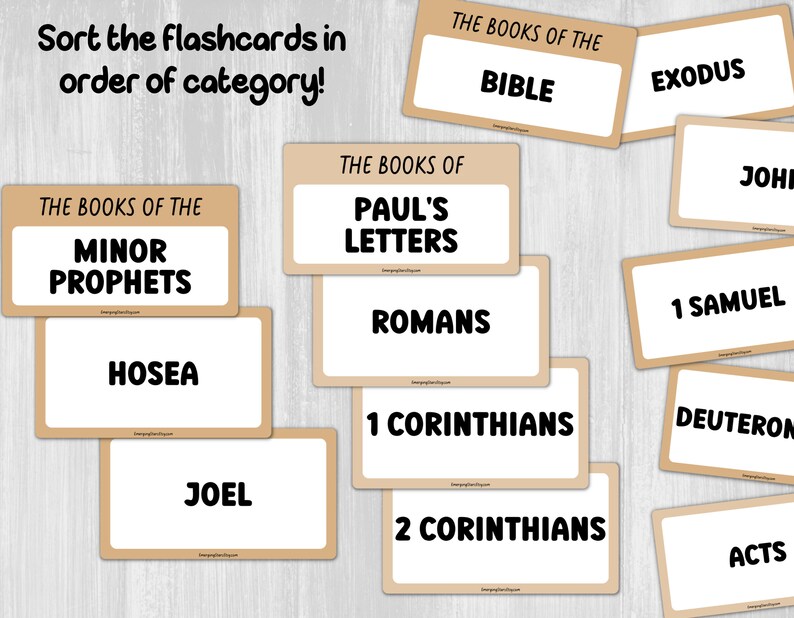 Flashcards Books of the Bible/ Children's Bible Sorting Activity ...