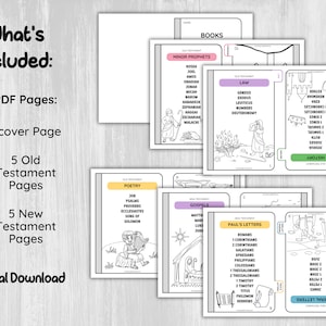 Books of the Bible Flip Book/ Download Kids Bible Coloring in Booklet ...