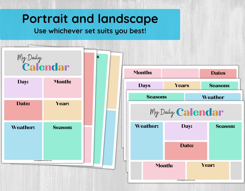 My Daily Calendar/ Montessori Interactive Calendar/ (Instant Download ...