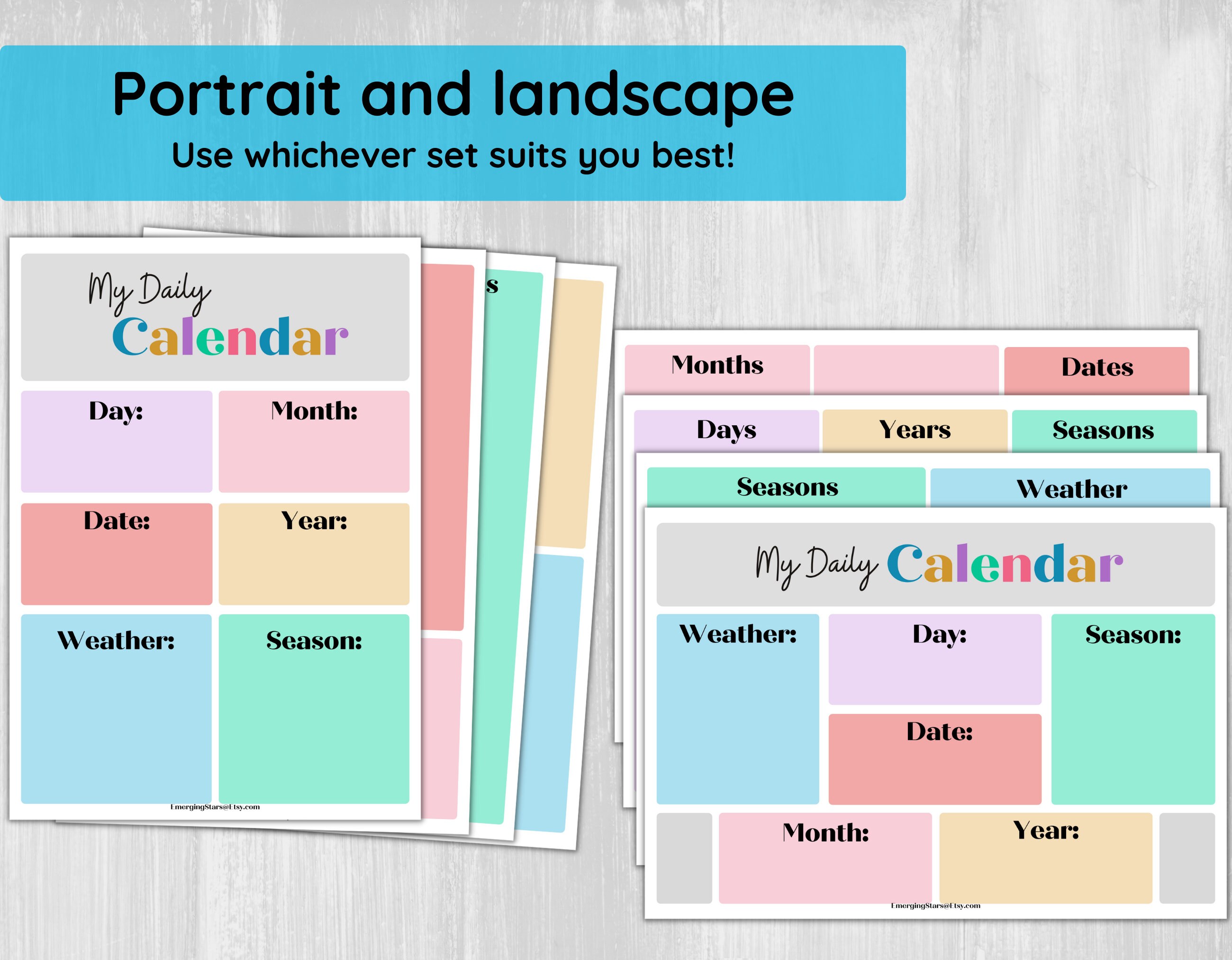 My Daily Calendar/ Montessori Interactive Calendar/ (Instant Download ...