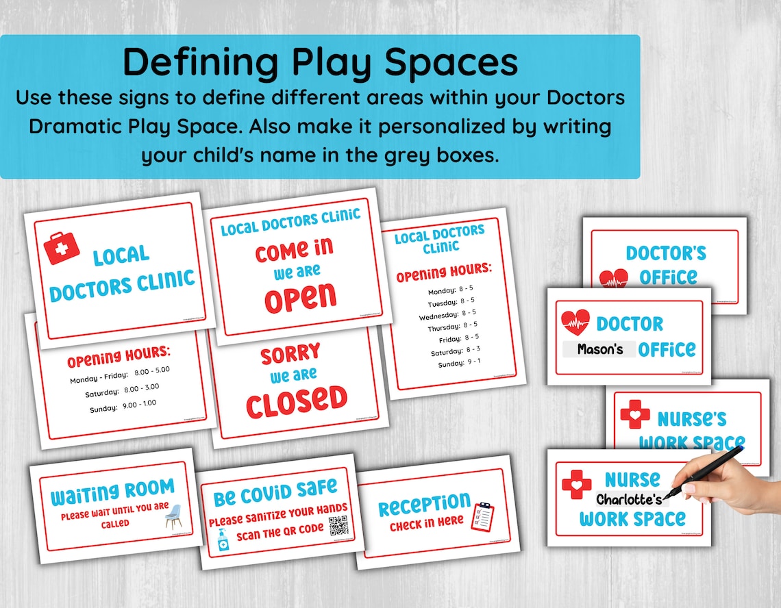 Doctors Pretend Play Set for Kids/ Printable Children's | Etsy