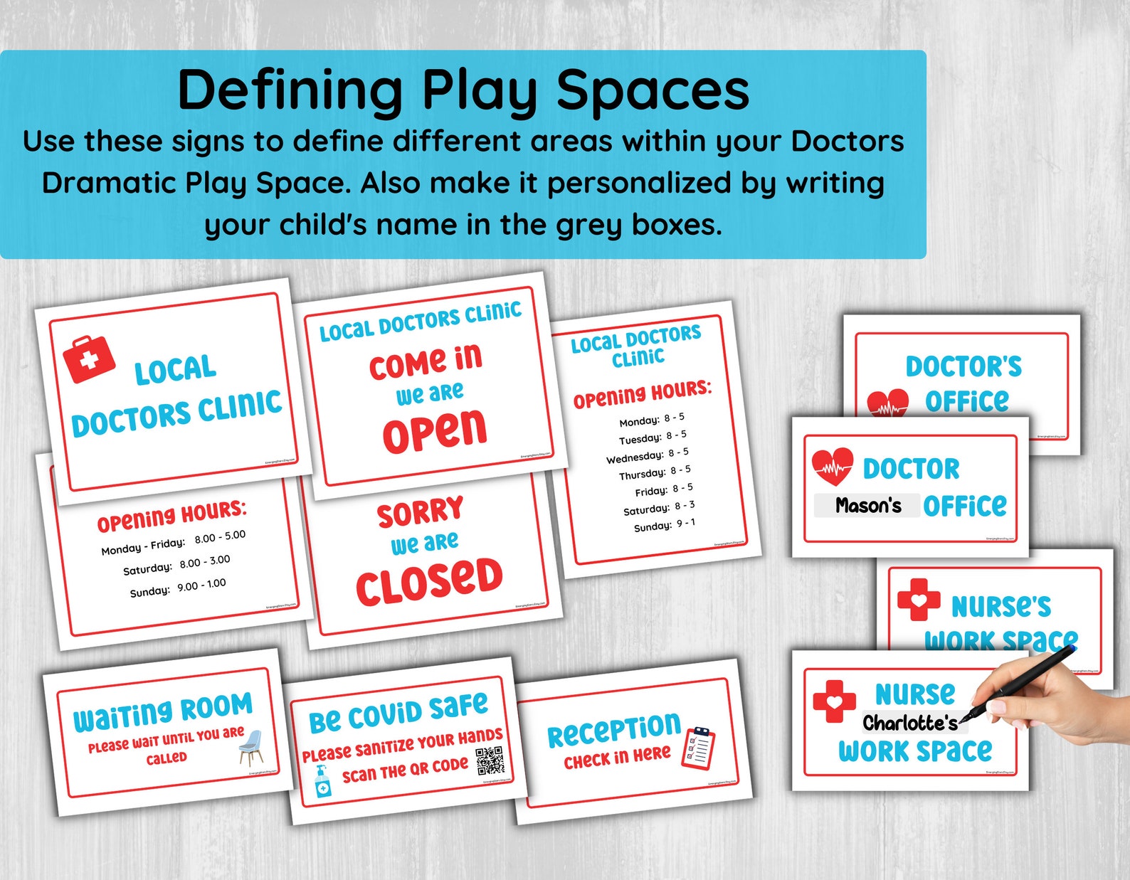 Doctors Pretend Play Set for Kids/ Printable Children's Dramatic Play ...