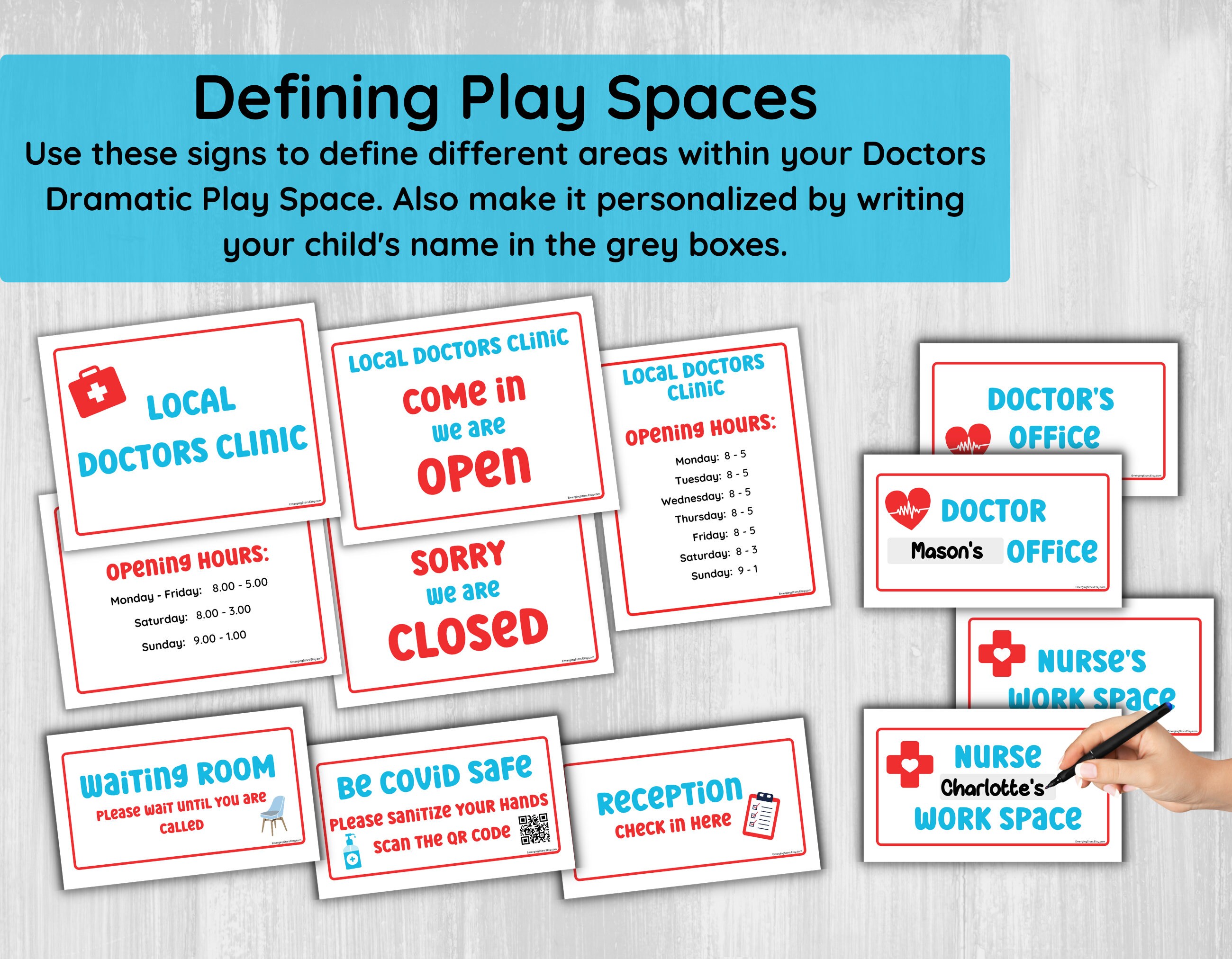 Doctors Pretend Play Set for Kids/ Printable Children's Dramatic Play ...