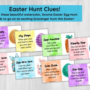 Kids Easter Egg Hunt Clue Cards, Easter Scavenger Hunt, Treasure Hunt ...
