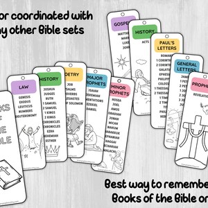 Children's Coloring in Books of the Bible Bookmarks/ Printable Kids Old ...