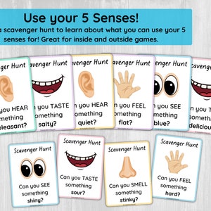 Toddler 5 Senses Scavenger Hunt Cards/ Preschool Five Senses Activity ...