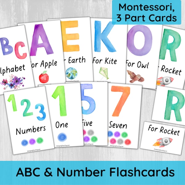 Watercolour Alphabet. Flashcards - Etsy