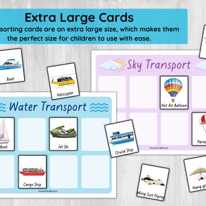 Toddler Transportation Sorting Activity, Printable Land, Sea, Water ...
