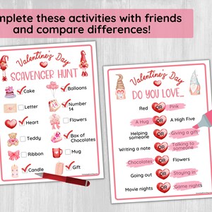 Kids Gnome Valentines Day Activities Printable/ Valentines Day Games ...