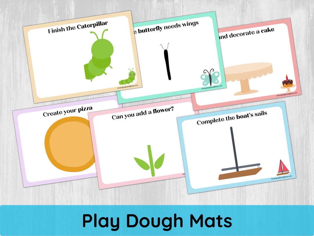 Printable Play Dough Mats for Children/ Montessori Placemats for ...
