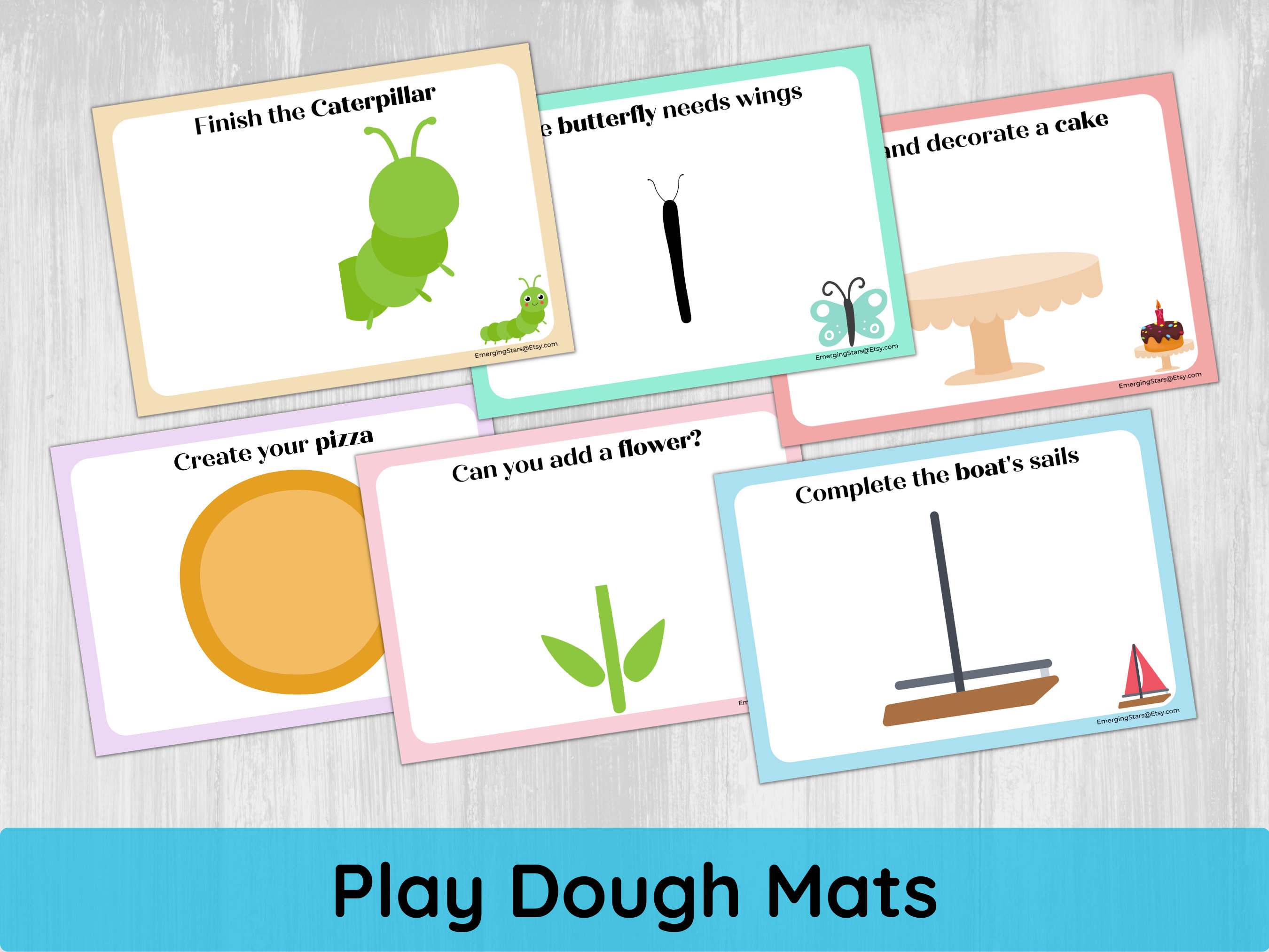 Printable Play Dough Mats for Children/ Montessori Placemats for ...
