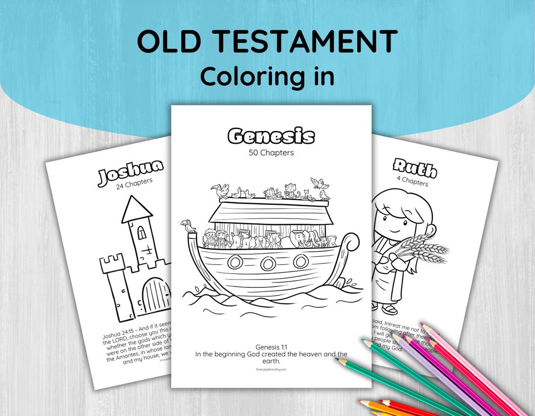 Kids Coloring in Pages Old Testament Books of the Bible Printable ...