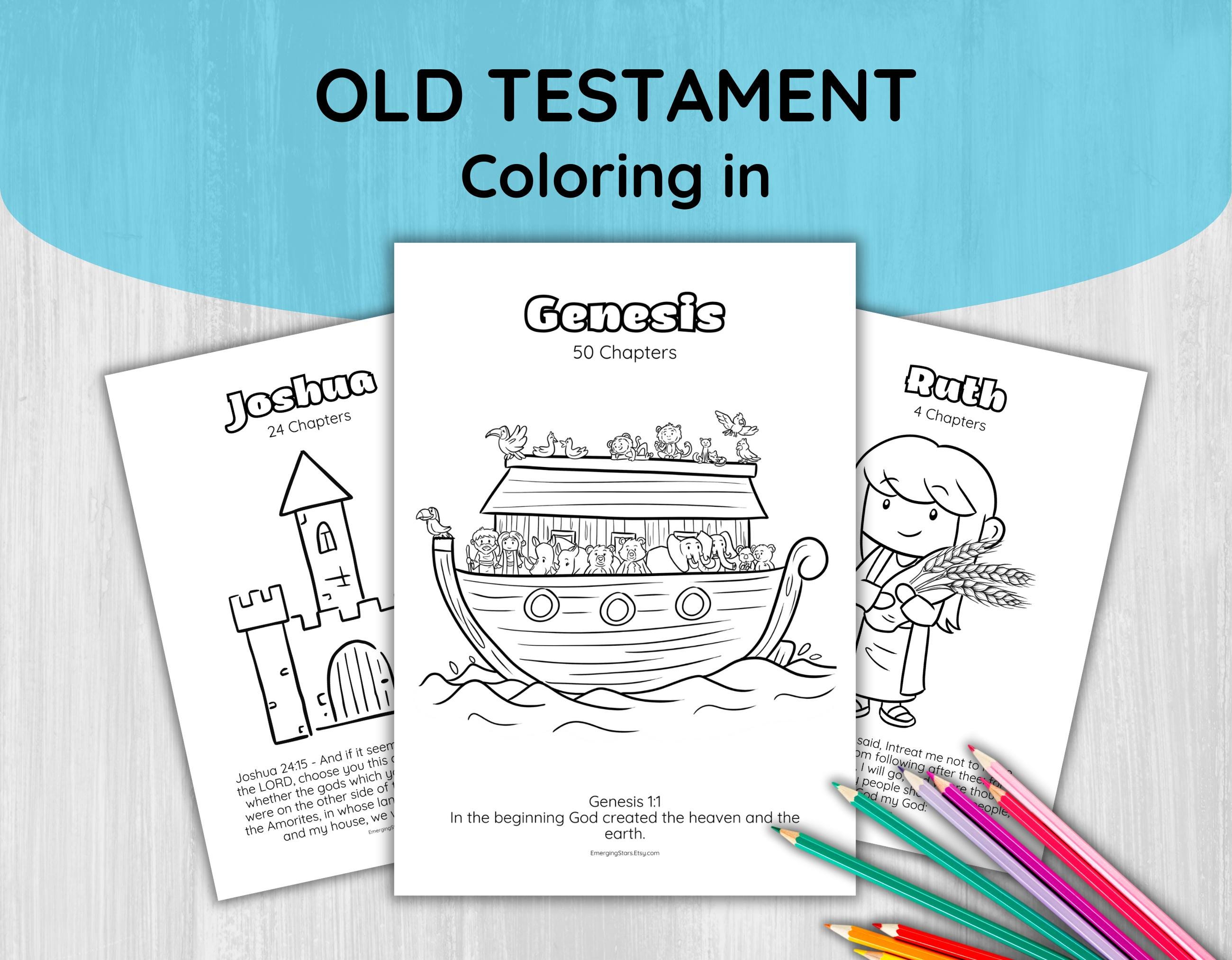 Kids Coloring in Pages Old Testament Books of the Bible Printable ...