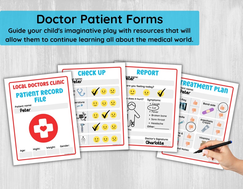 Doctors Pretend Play Set for Kids/ Printable Children's | Etsy