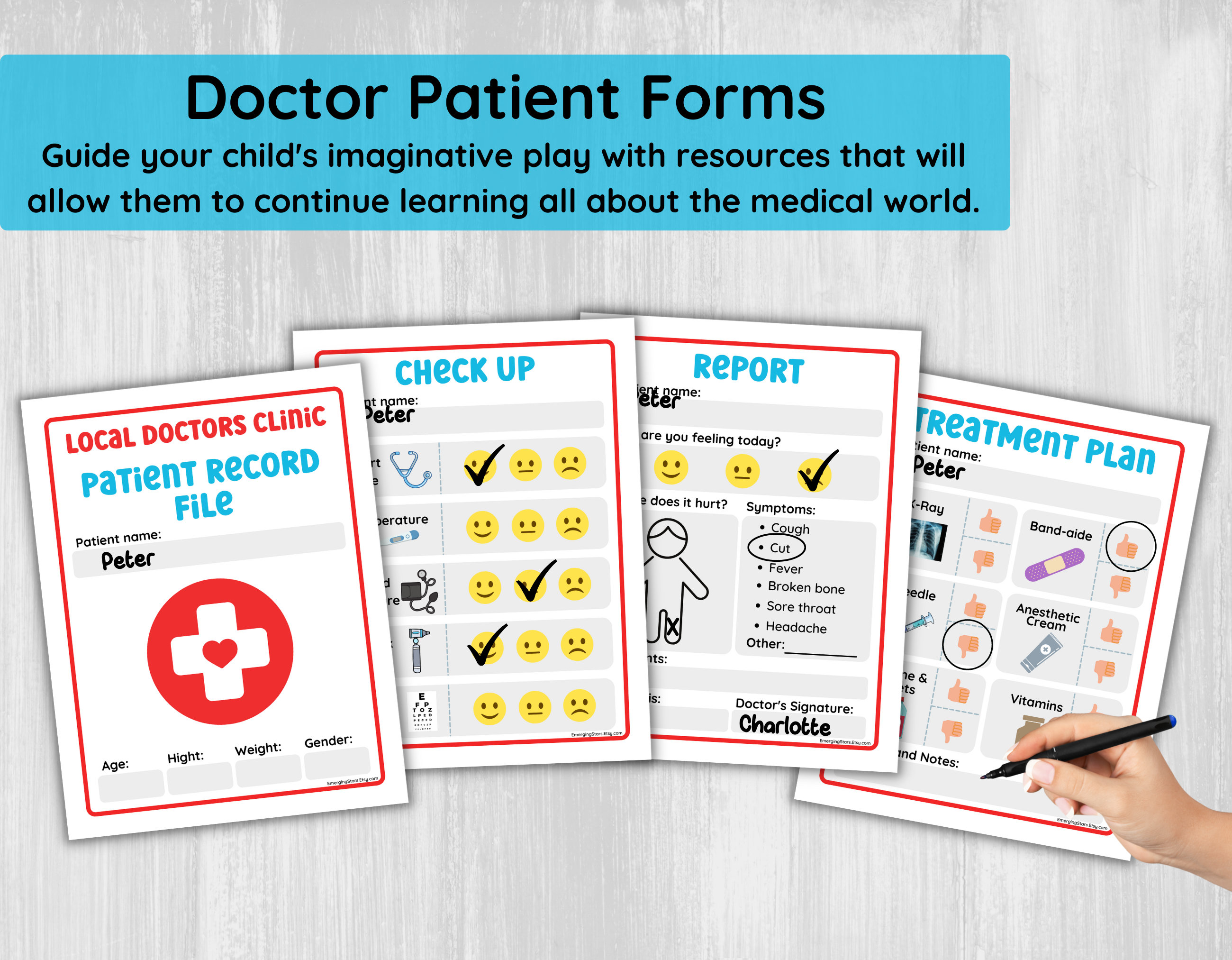 Doctors Pretend Play Set for Kids/ Printable Children's - Etsy