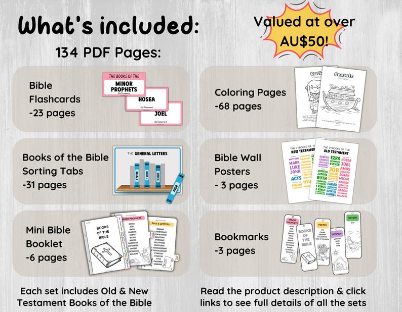 Ultimate Books of the Bible, Color in Bookmarks, Kids Bible Sorting ...