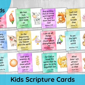 Kids Scripture Cards Children's Bible Verse Cards Memory - Etsy