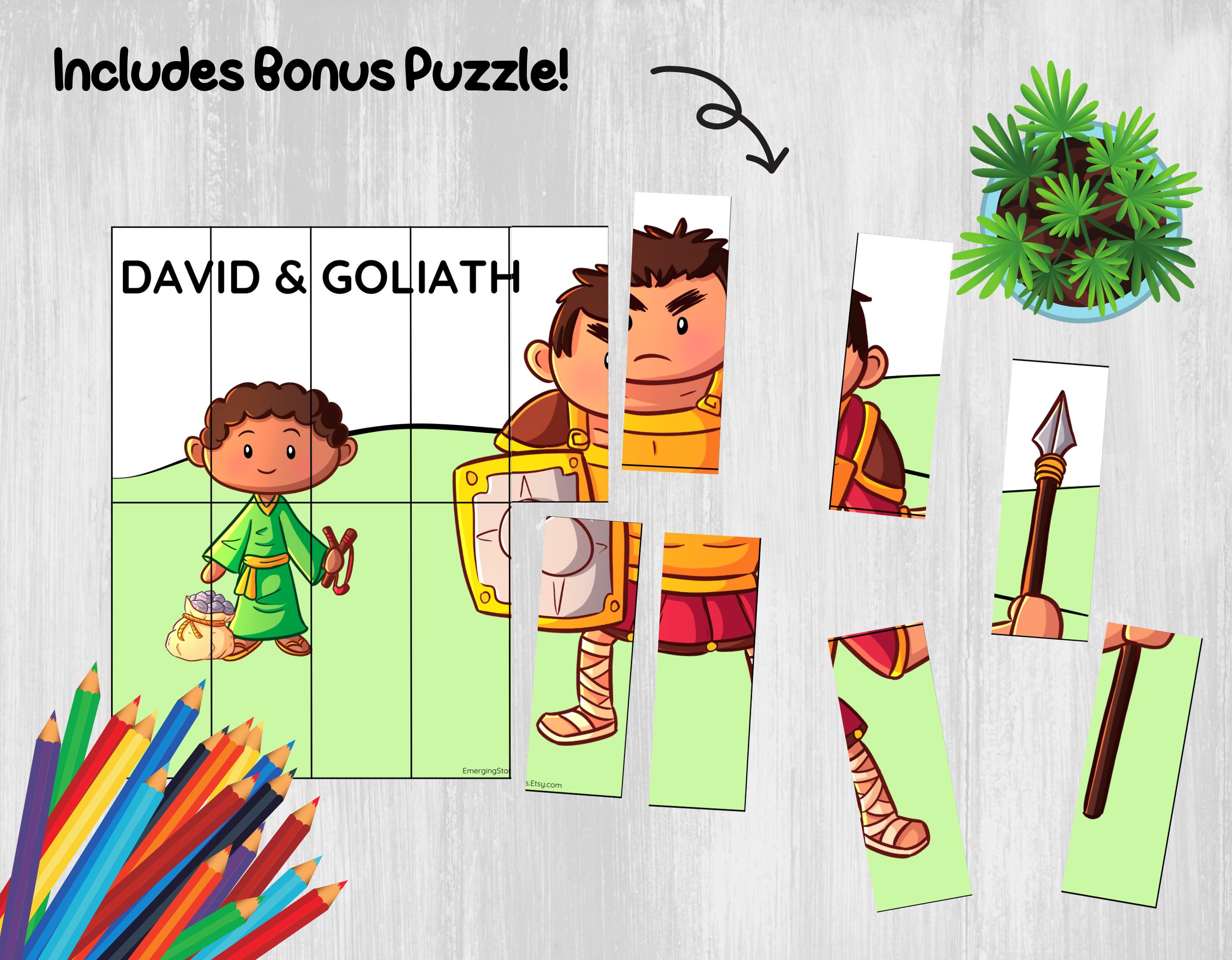 David & Goliath Bible Hero Character Activity for Kids, Faith Bible ...