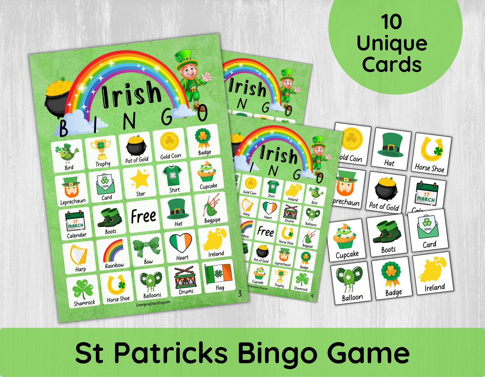 St Patrick's Day Kids Bingo Cards/ Saint Patricks Day Printable Bingo ...