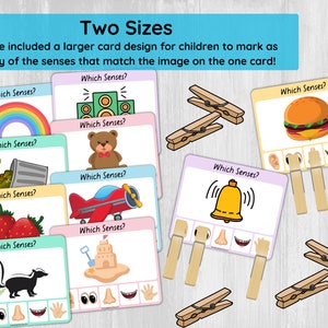 Preschool 5 Senses Match and Clip Cards/ Toddler Five Senses Activity ...
