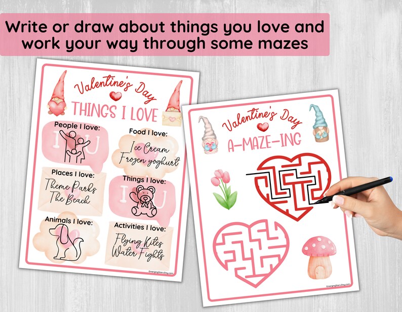 Kids Gnome Valentines Day Activities Printable/ Valentines Day Games ...