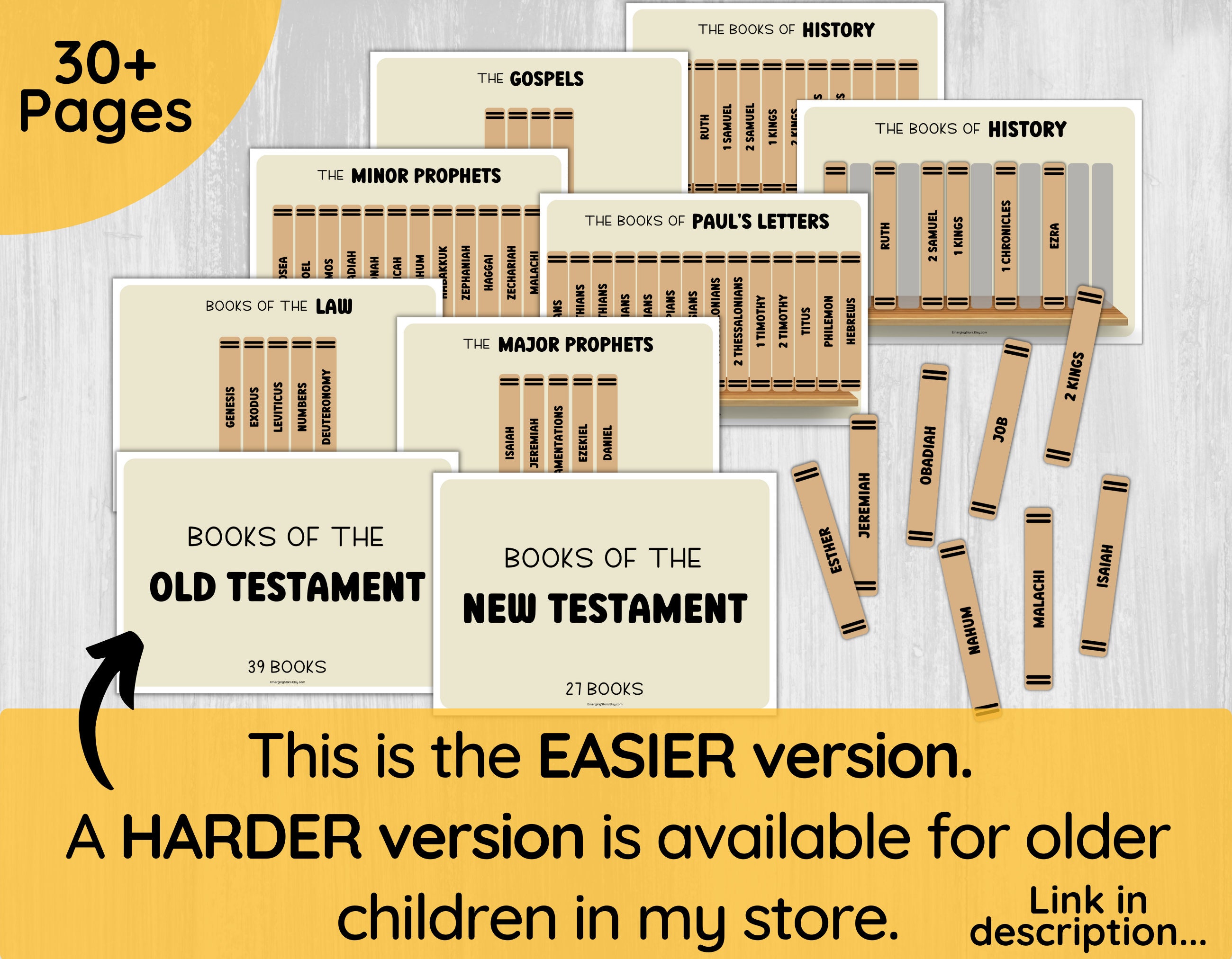 Books of the Bible Practice Game/ Printable Kids Bible Sorting - Etsy