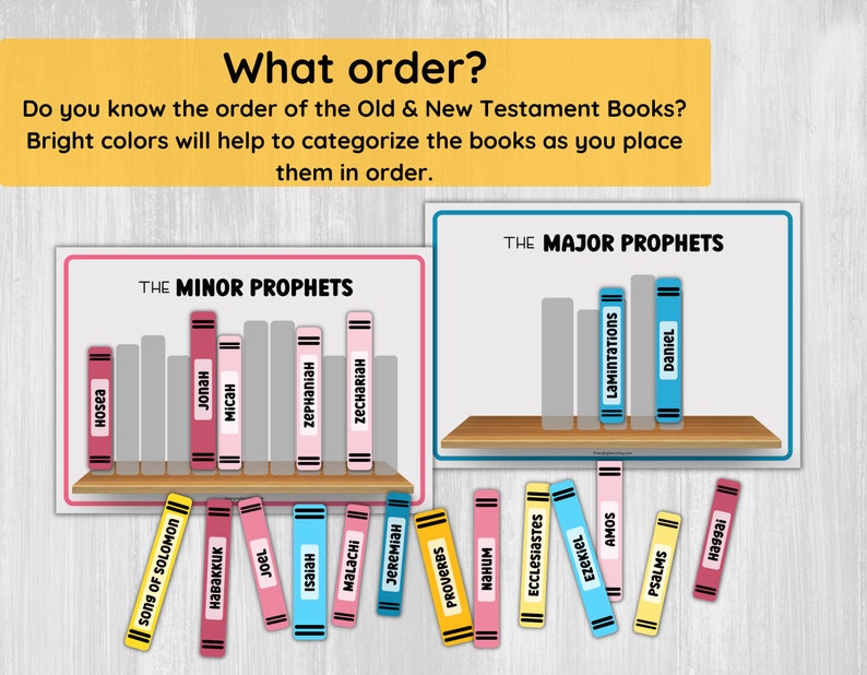 Books of the Bible Practice Game/ Printable Kids Bible Sorting Activity ...