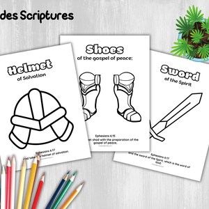 Armor of God Color in Pages for Kids, Christian Bible Verse Coloring ...