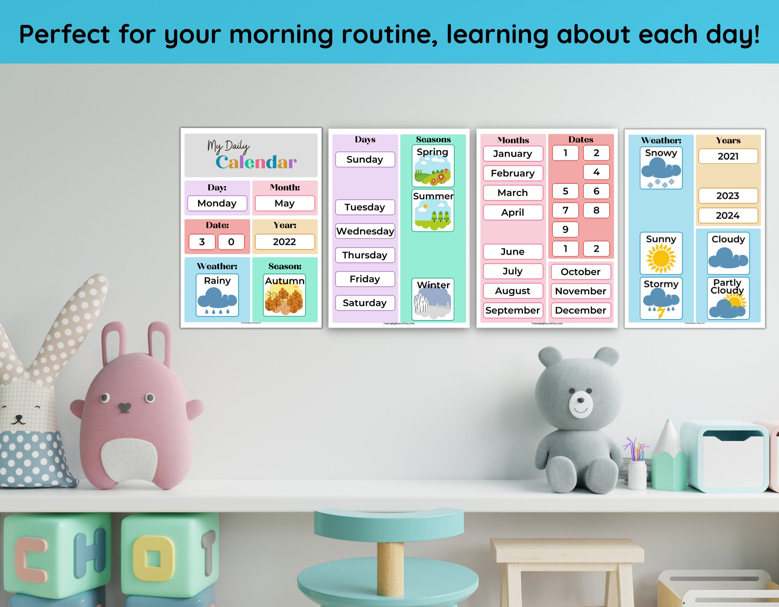 My Daily Calendar/ Montessori Interactive Calendar/ (Instant Download ...