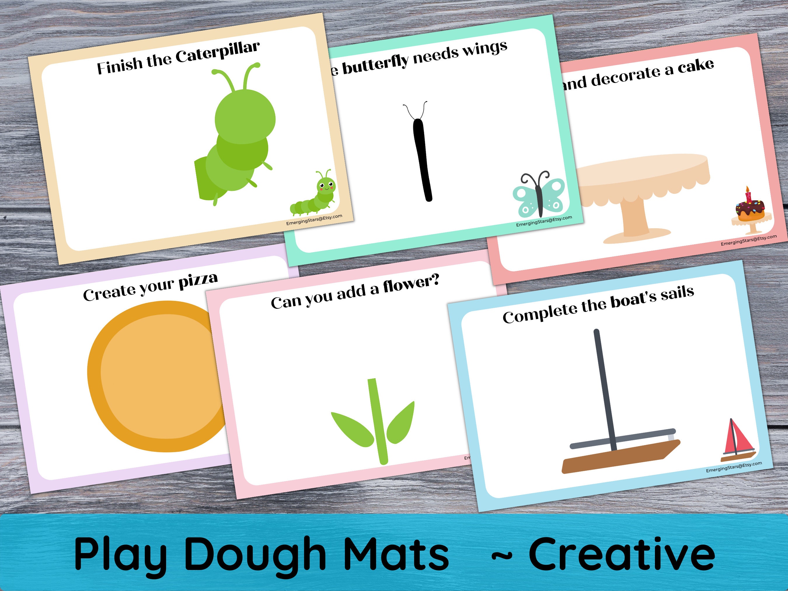 Printable Play Dough Mats for Children/ Montessori Placemats | Etsy