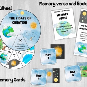 7 Days of Creation Printable Kids Bible Activity, Sunday School Story ...