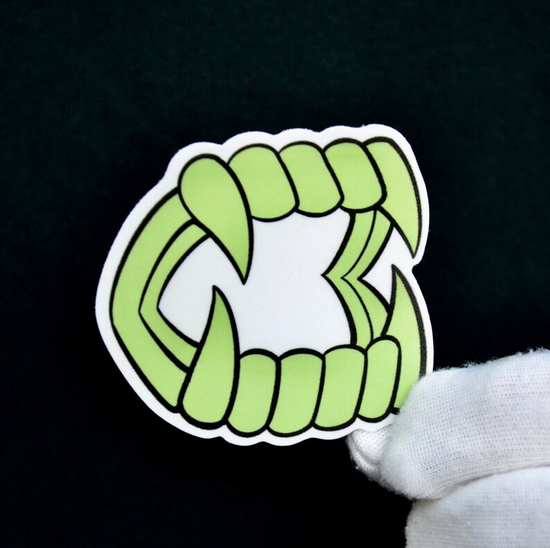 Vampire Teeth Sticker - Etsy