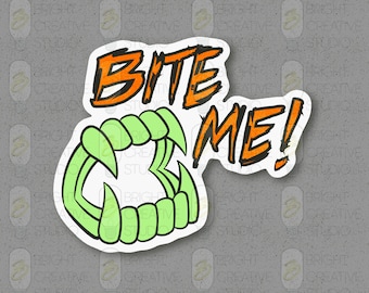 Vampire Teeth Sticker - Etsy