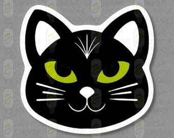 Black Cat Sticker - Etsy