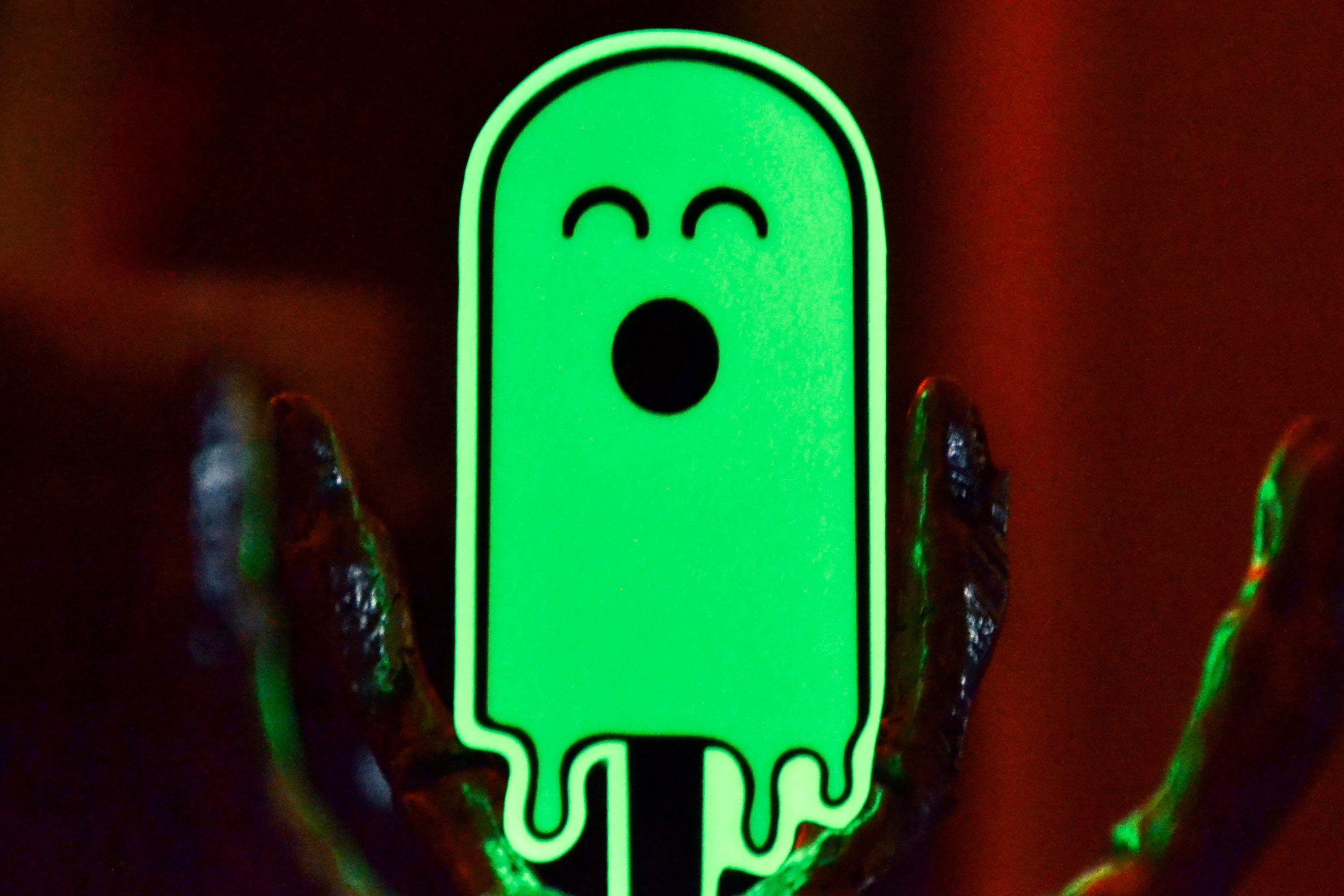 Glow in the Dark Ghost Popsicle Sticker - Etsy